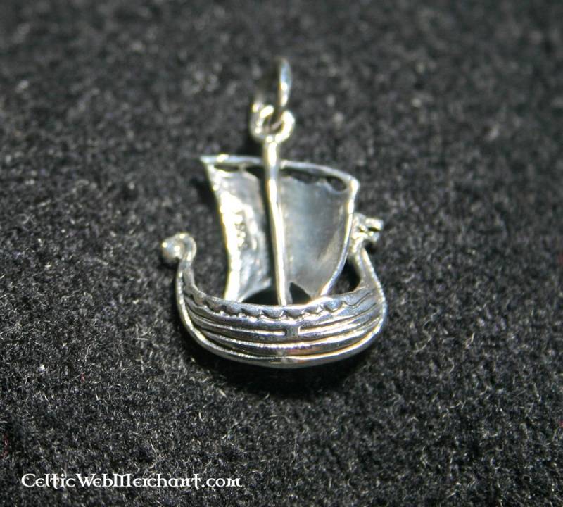 Silver Viking ship - CelticWebMerchant.com