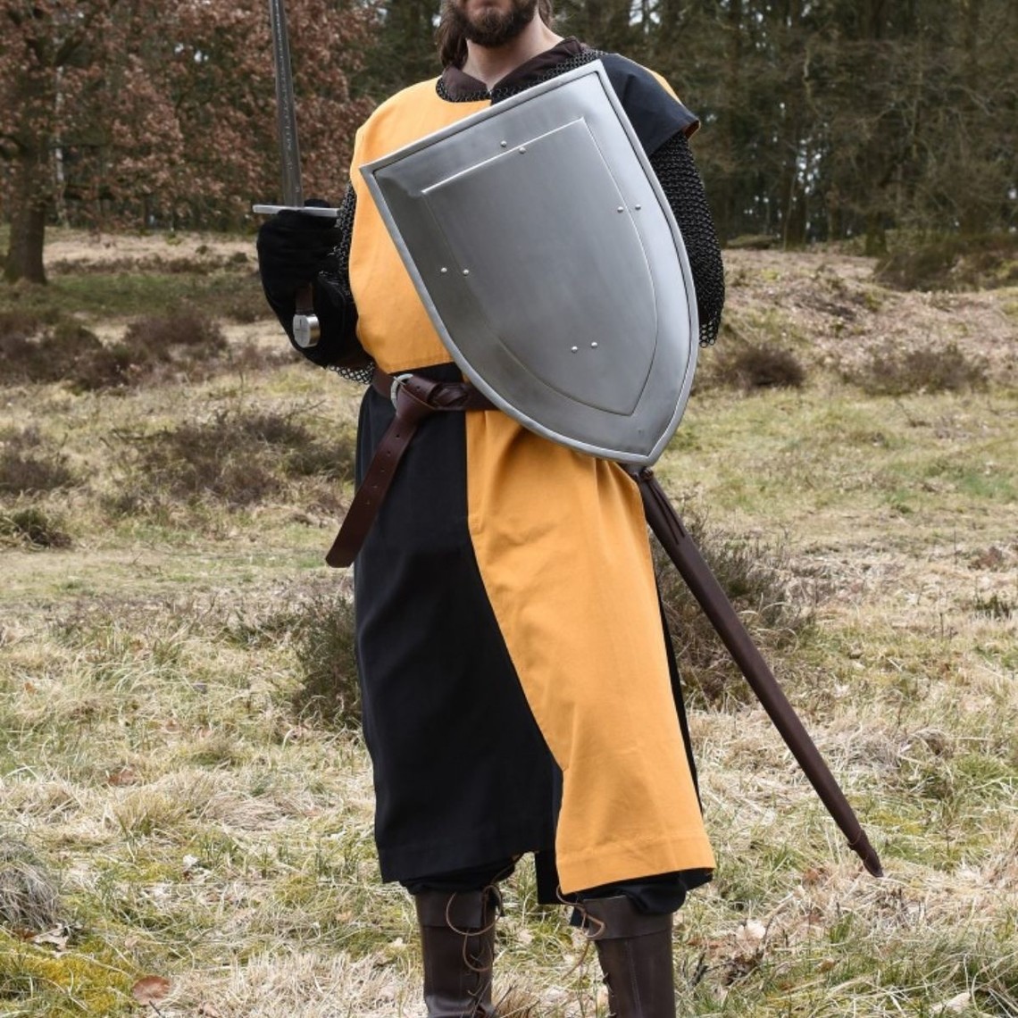 Medieval surcoat Rodrick, orange-black - CelticWebMerchant.com