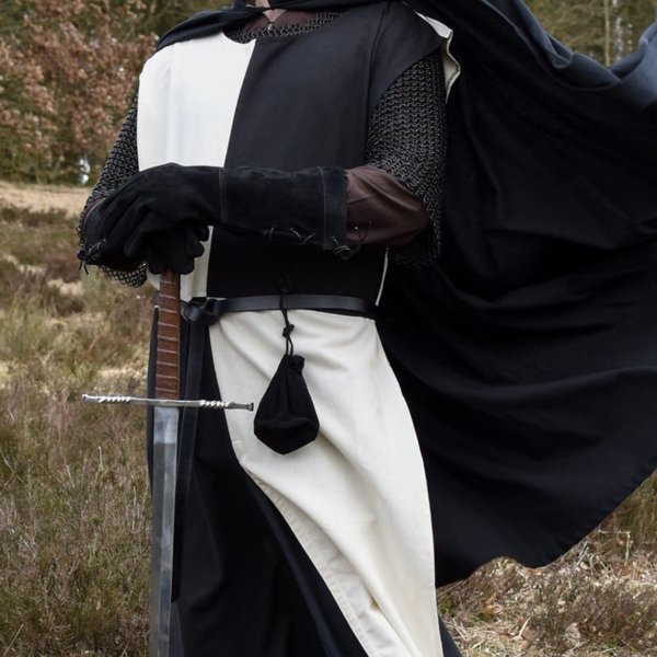 Medieval surcoat Rodrick, natural-black - CelticWebMerchant.com