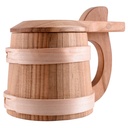 Wooden tankard with lid - CelticWebMerchant.com