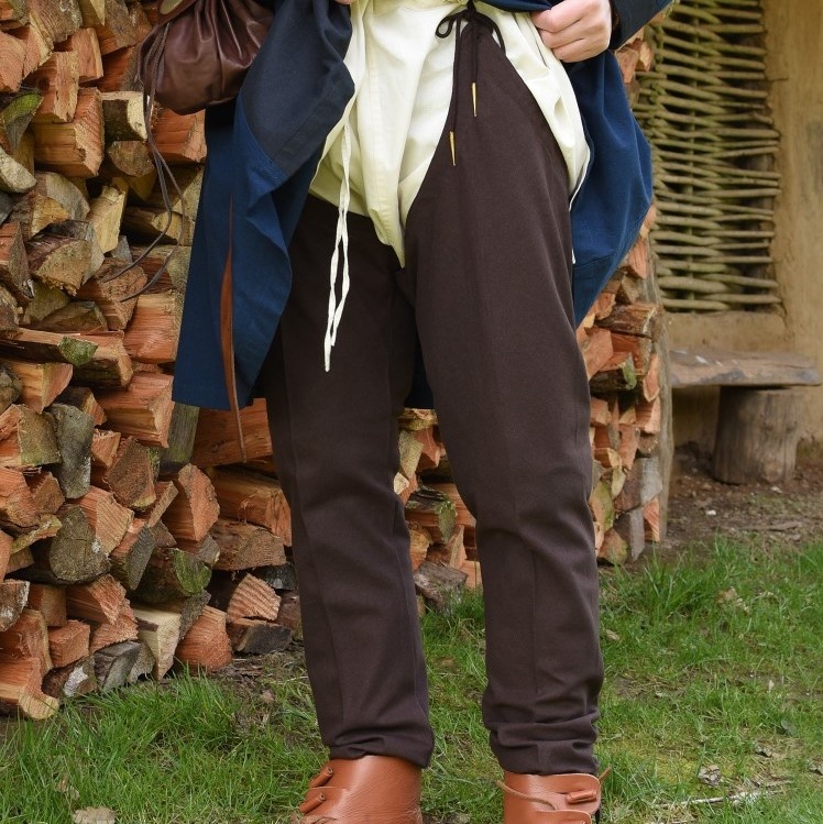 Medieval chausses with laces, brown - CelticWebMerchant.com