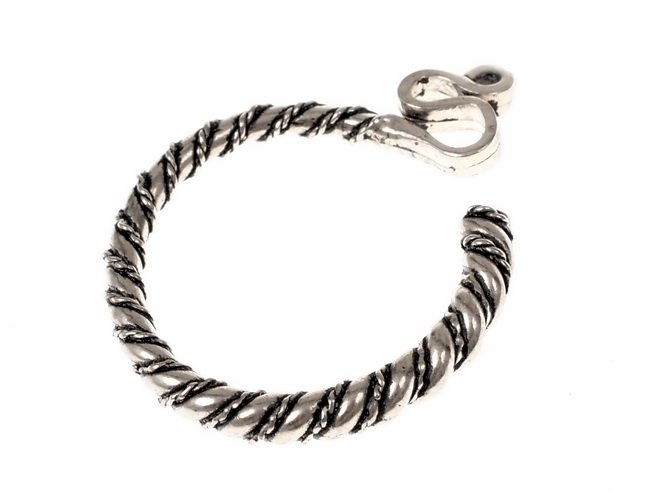 Decorated Slavic temple rings, silvered - CelticWebMerchant.com