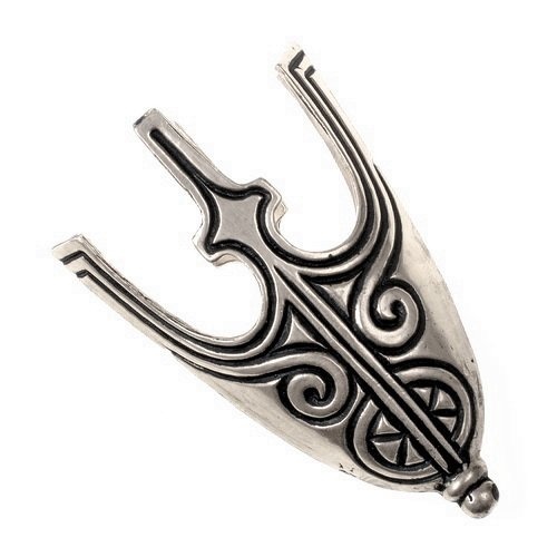 Chape for Viking sword scabbard, Varbola, silvered - CelticWebMerchant.com