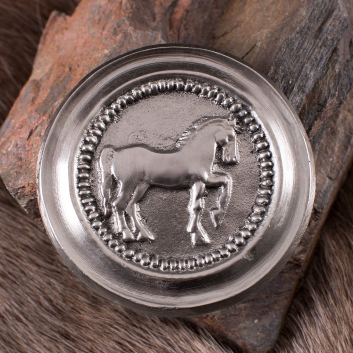 Roman phalera horse silver color - CelticWebMerchant.com