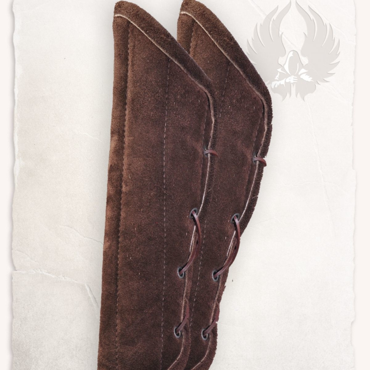 Mytholon Gambeson arm protectors Leopold suede leather brown ...