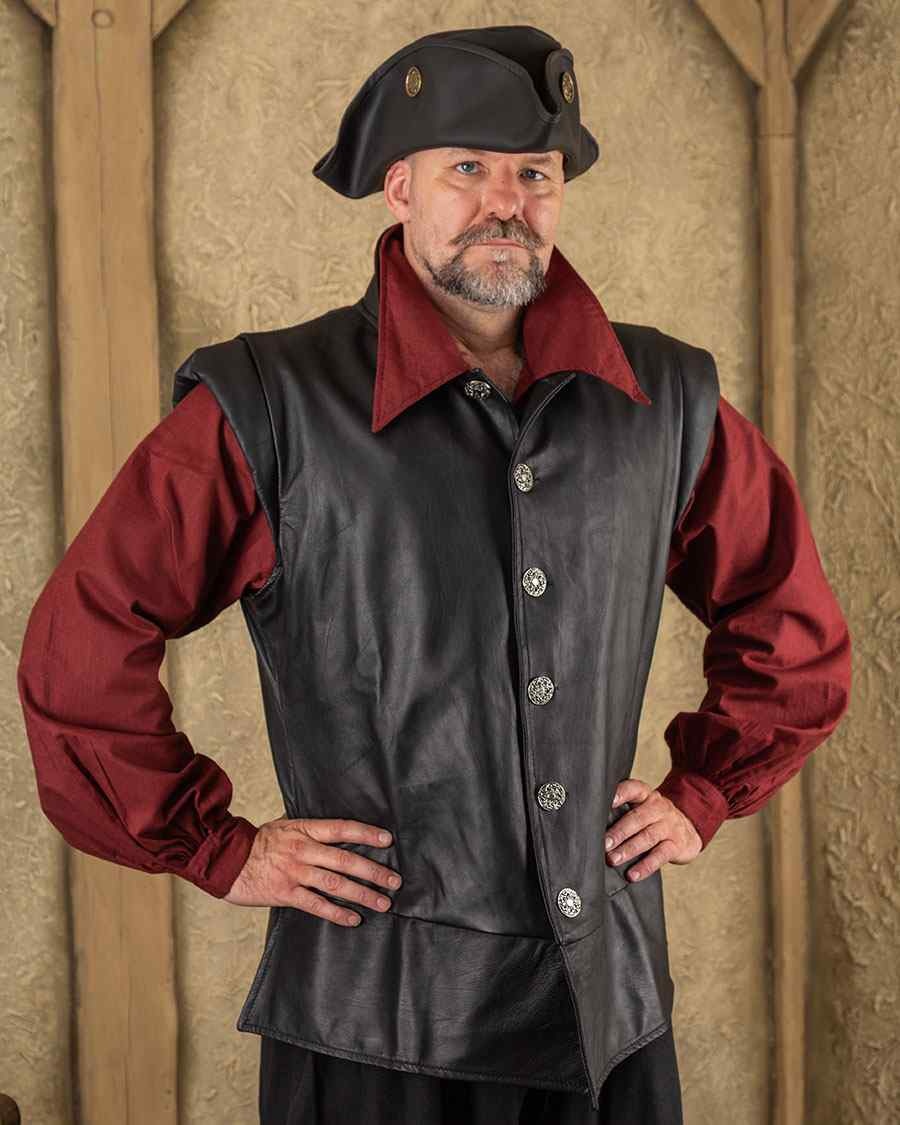 Læder dublet Tilly, sort - CelticWebMerchant.com