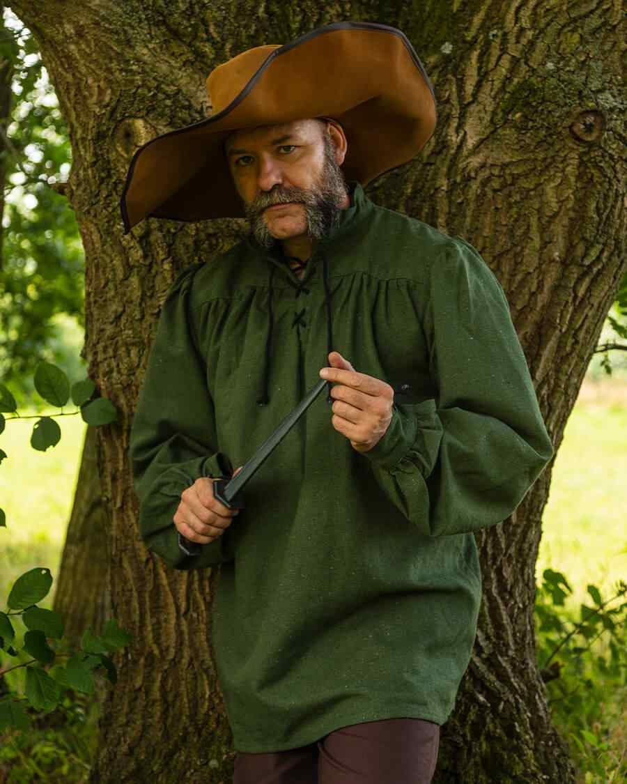 Camicia medievale Ansgar, verde - CelticWebMerchant.com