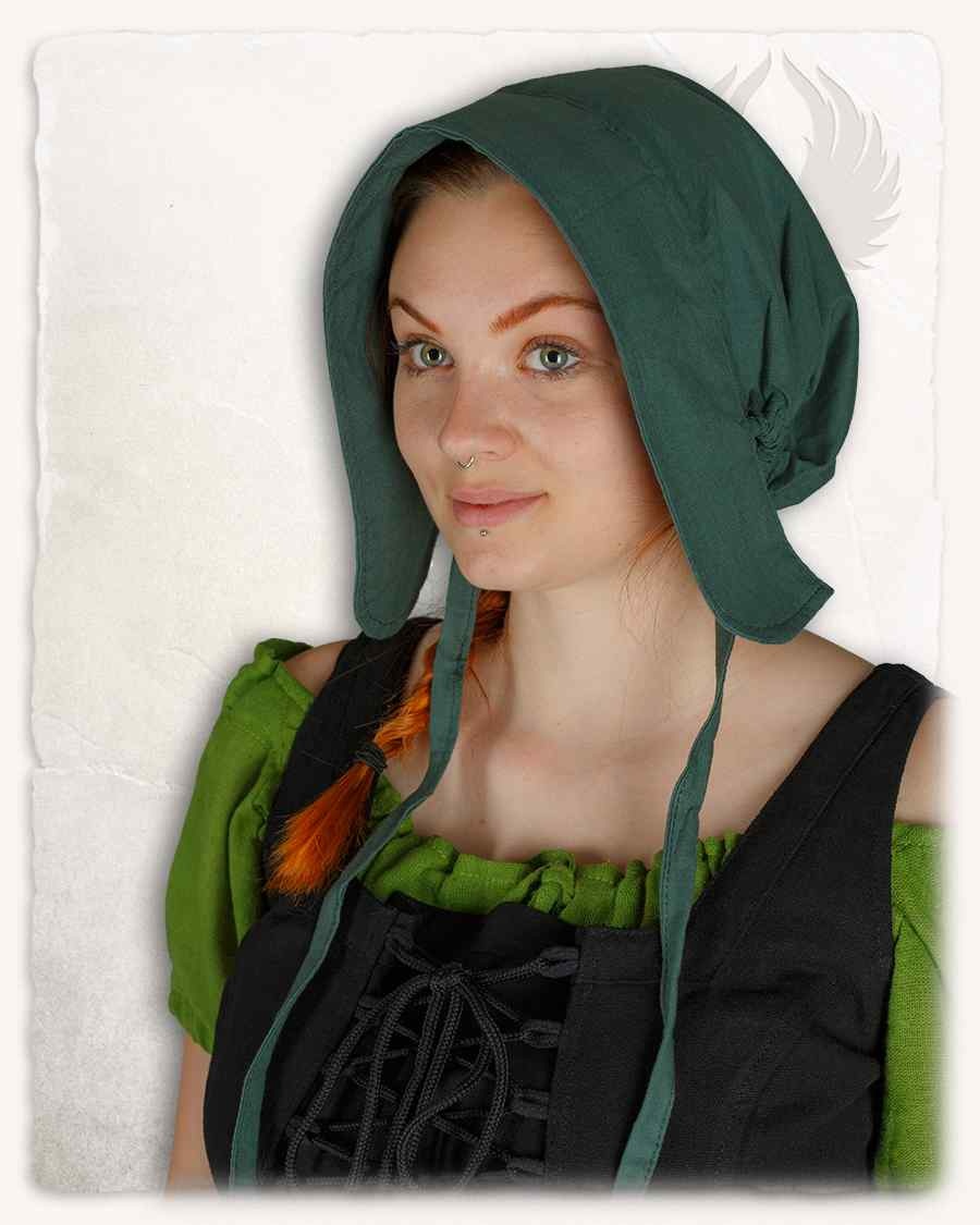 Medieval hood Greta, green - CelticWebMerchant.com