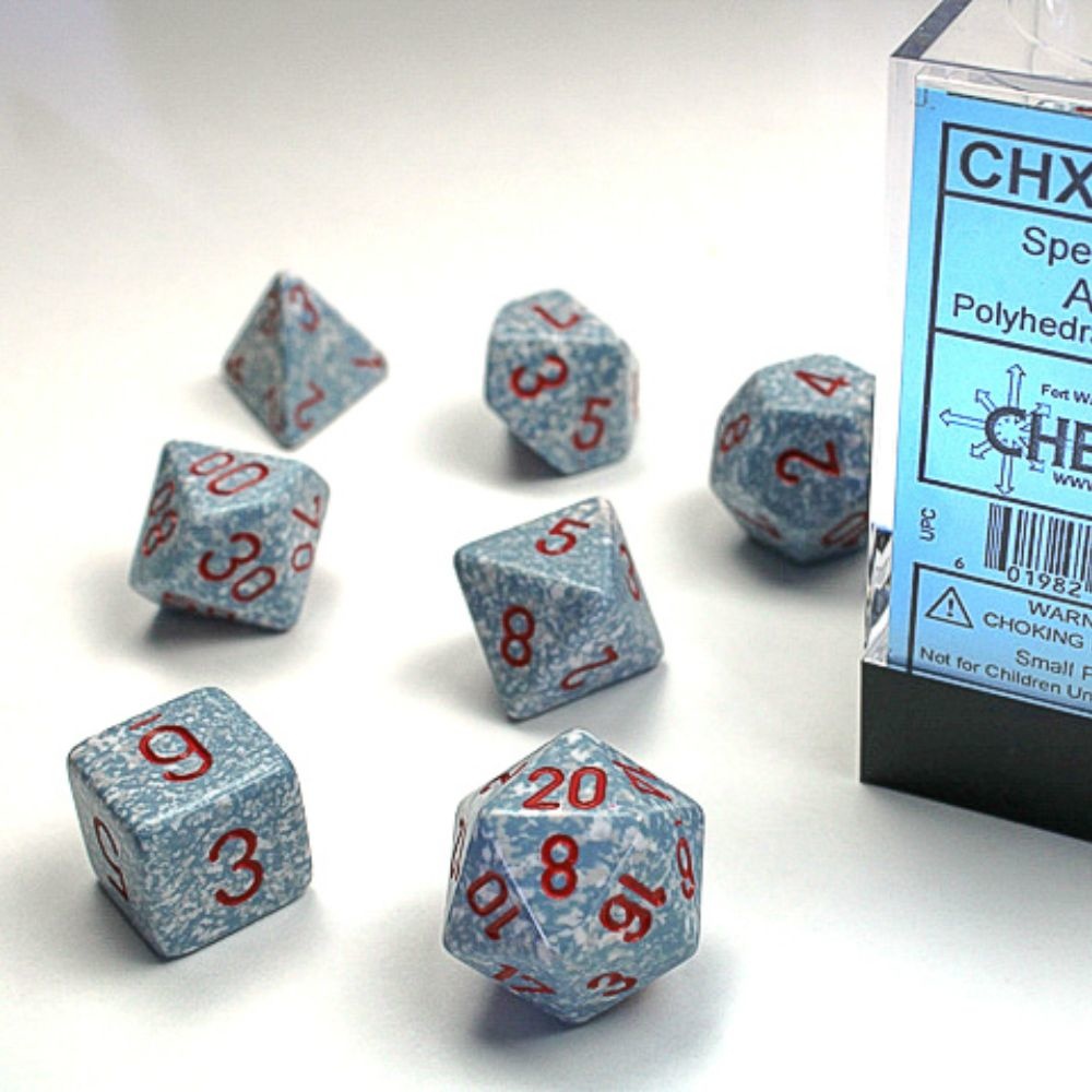 Polyhedral 7 dice set, Speckled, Air - CelticWebMerchant.com