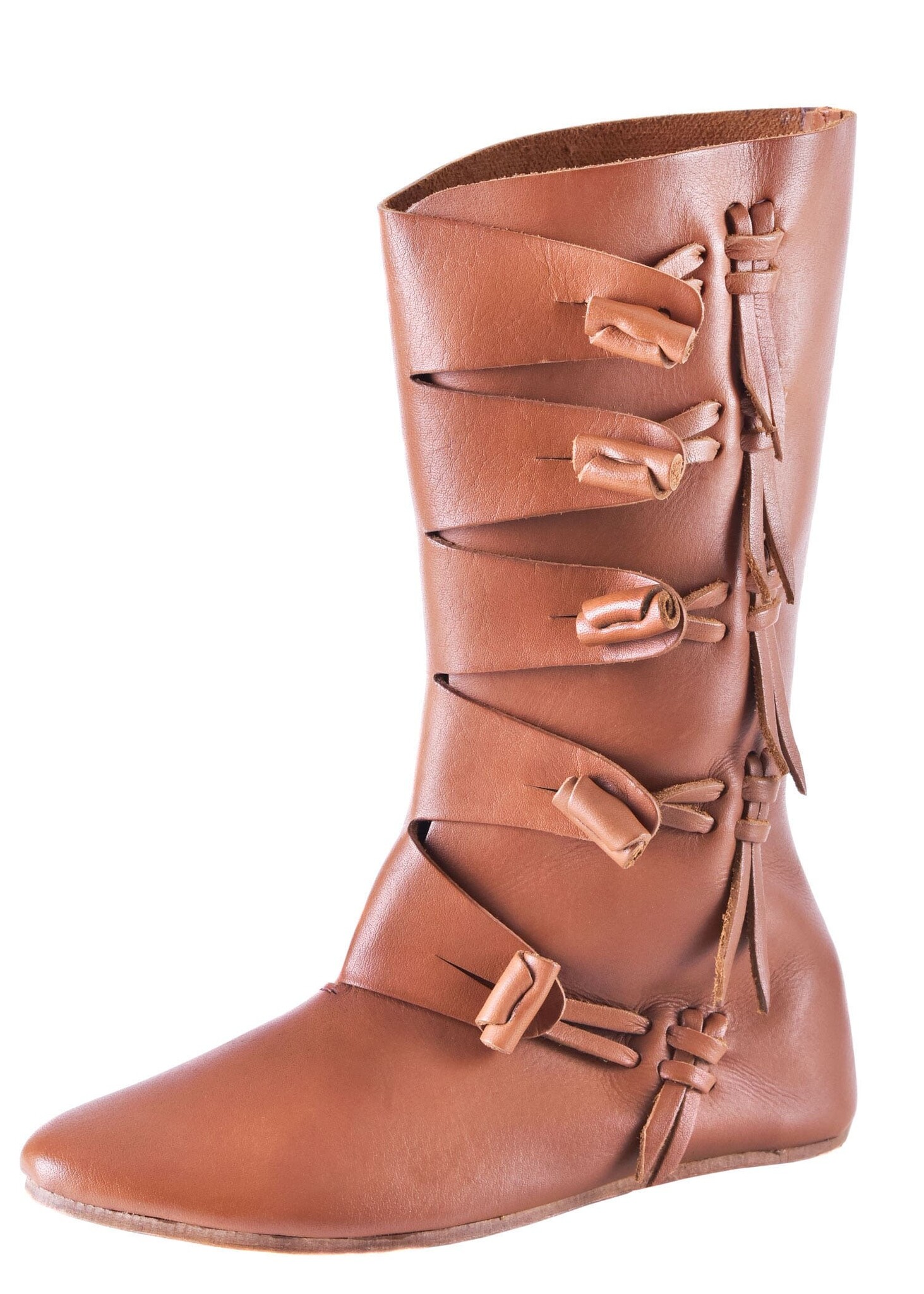 Viking boots with toggles, brown - CelticWebMerchant.com