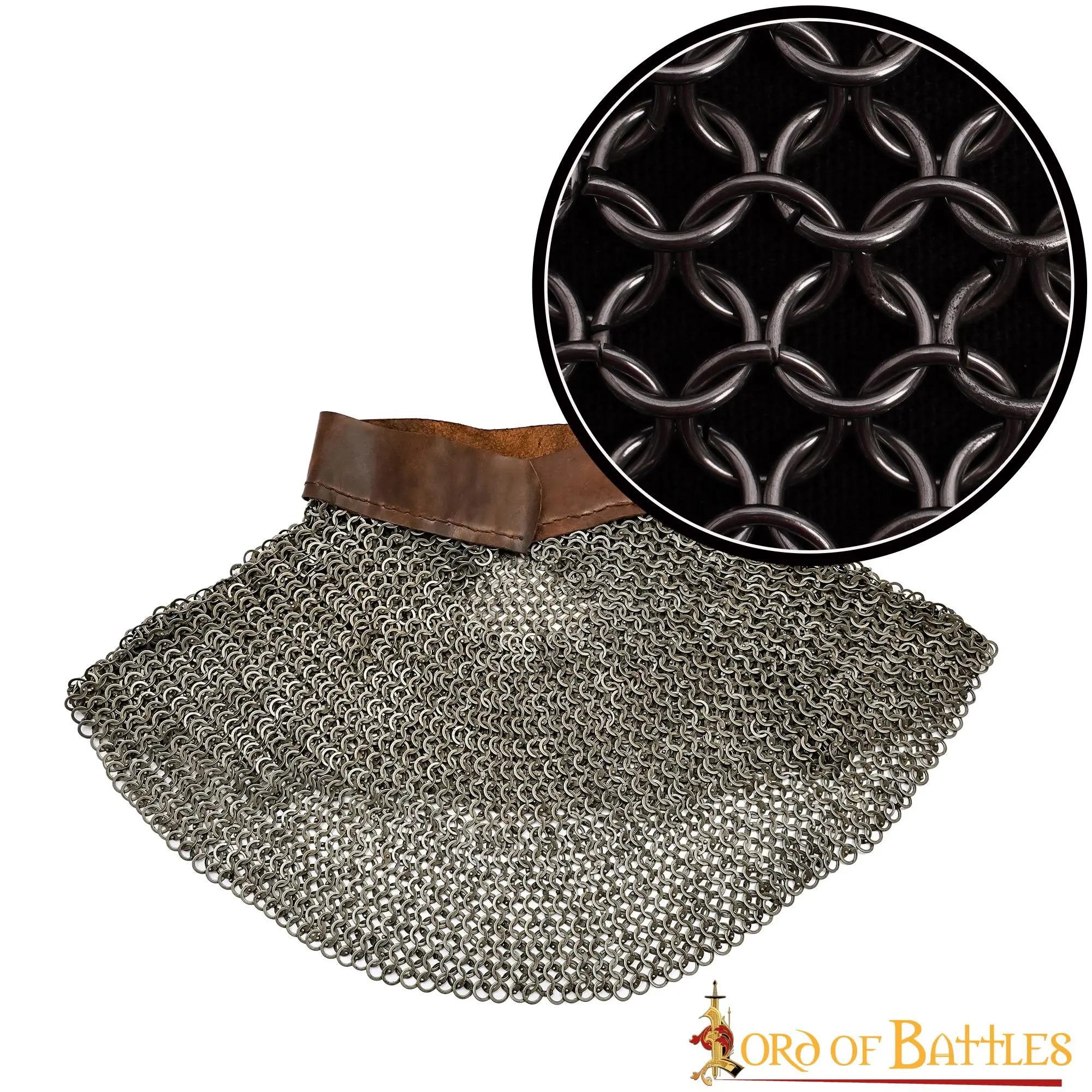 Chainmail aventail, unriveted spring steel, 9 mm - CelticWebMerchant.com