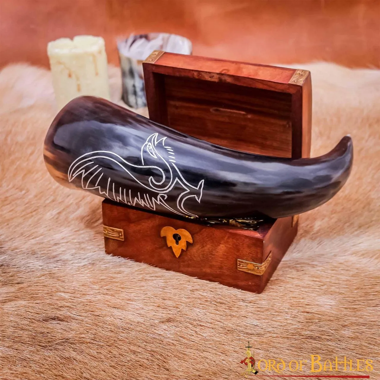 Corne à boire avec un corbeau - CelticWebMerchant.com