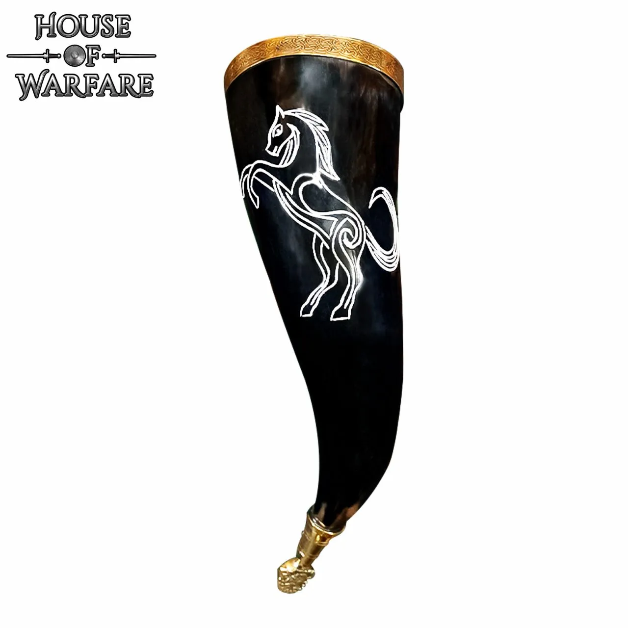 House of Warfare The Stallion Genuine Drinking Horn - CelticWebMerchant.com