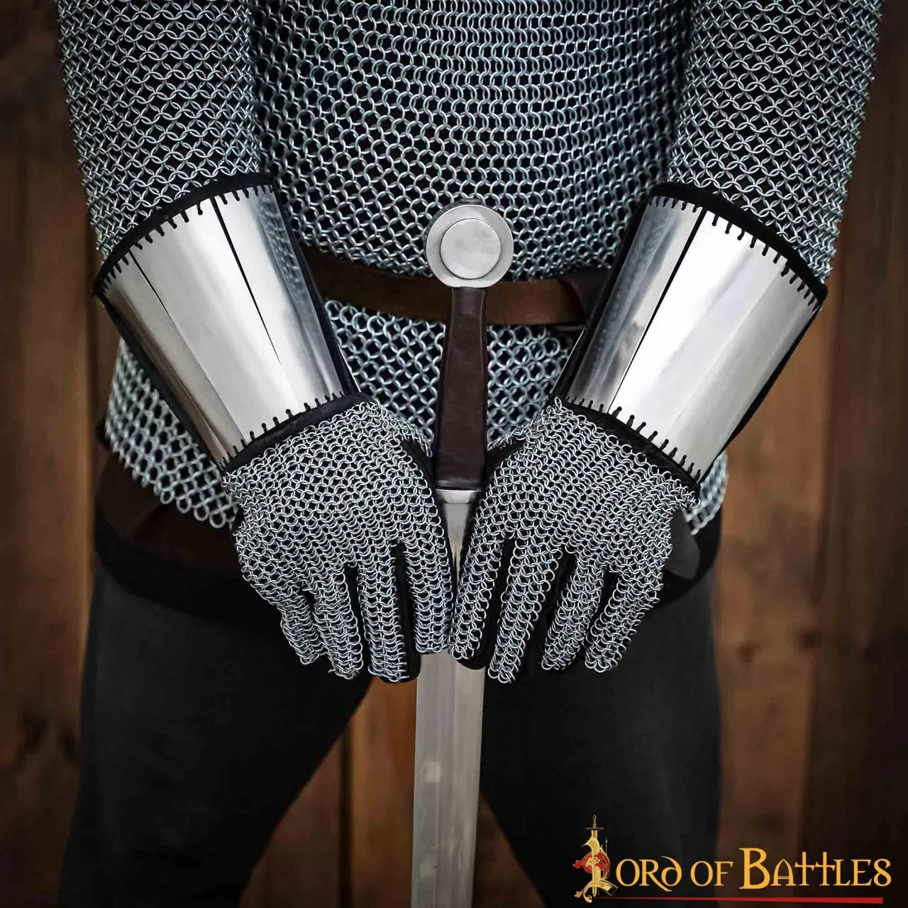 Chain mail gloves with steel plates - CelticWebMerchant.com