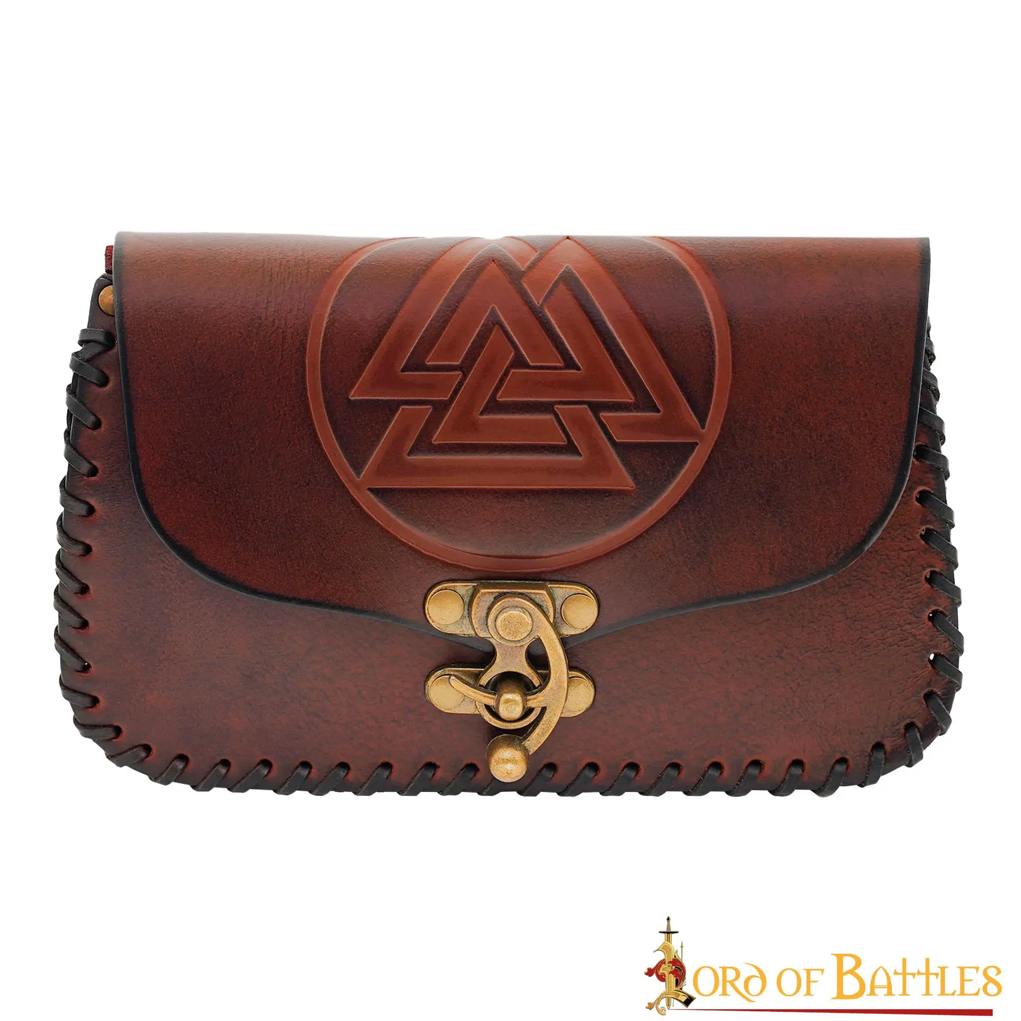 Viking bag with Valknut, brown - CelticWebMerchant.com
