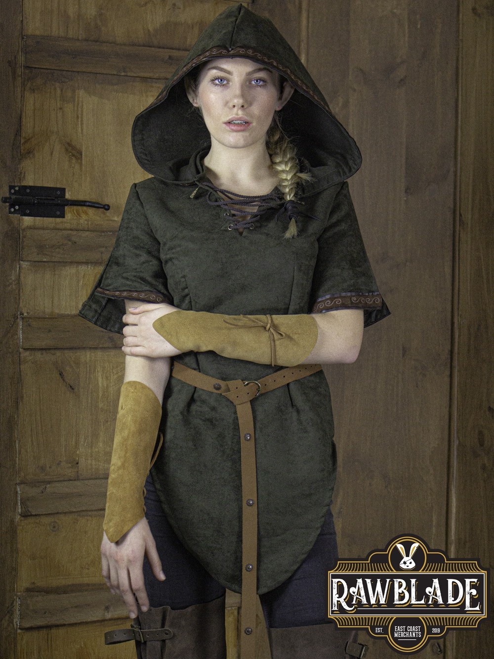 Rawblade Briannan Ranger Tunic Suede - Green - CelticWebMerchant.com