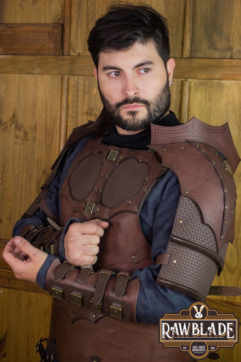 Rawblade Edekan Pauldrons - Brown - CelticWebMerchant.com