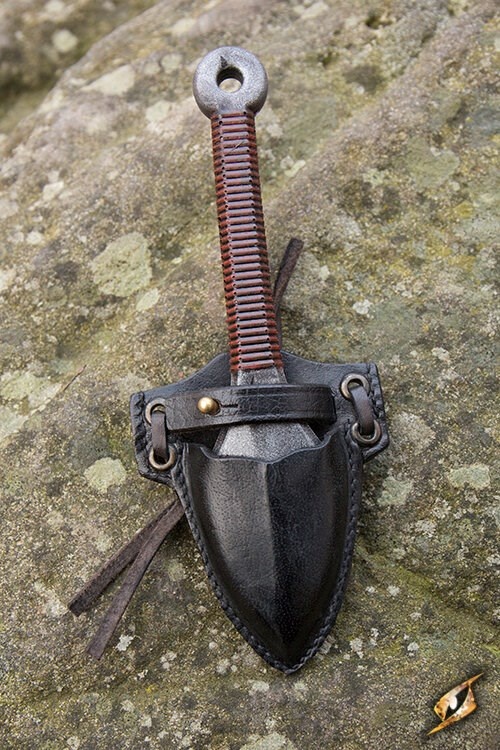 LARP kunai knife with holder, black - CelticWebMerchant.com