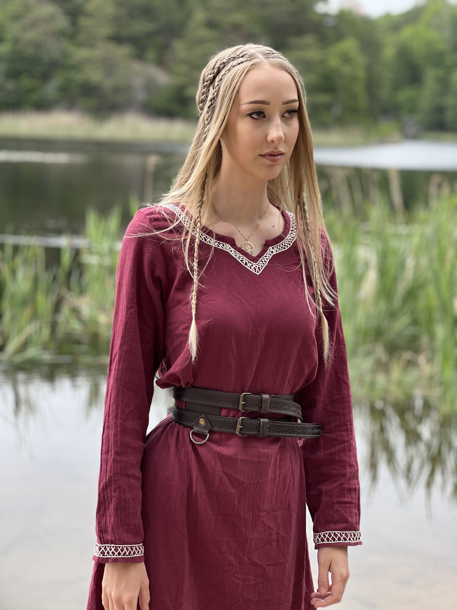 Double ceinture Viking Floki, marron foncé - CelticWebMerchant.com