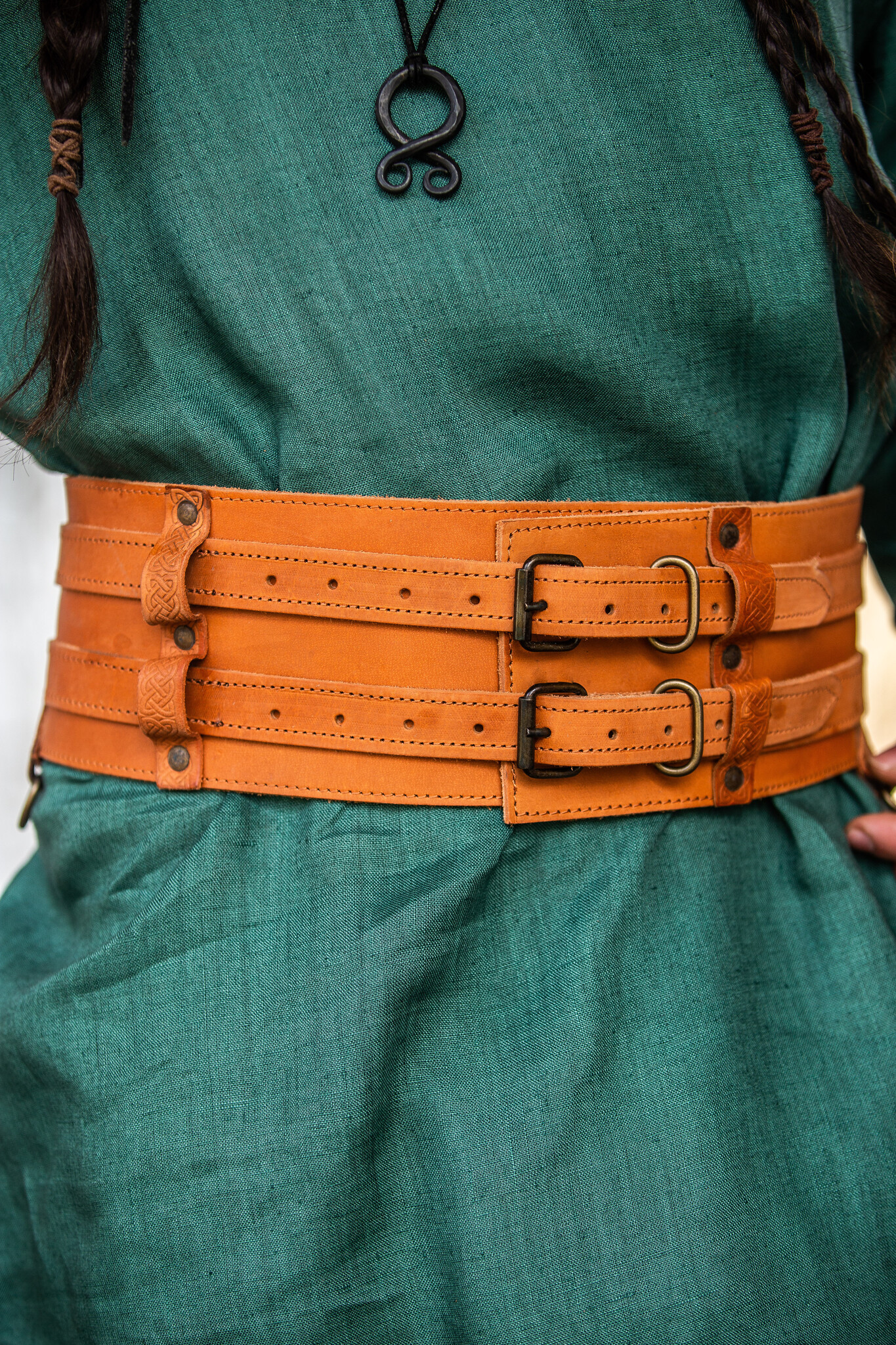 Ceinture viking Sif, marron clair - CelticWebMerchant.com