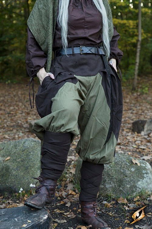 Renaissance trousers Raphael, brown-green - CelticWebMerchant.com