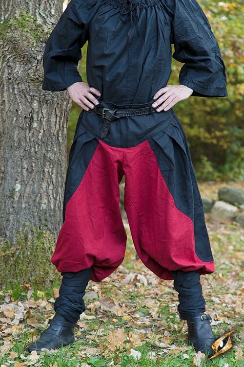 Renaissance trousers Raphael, red-black - CelticWebMerchant.com