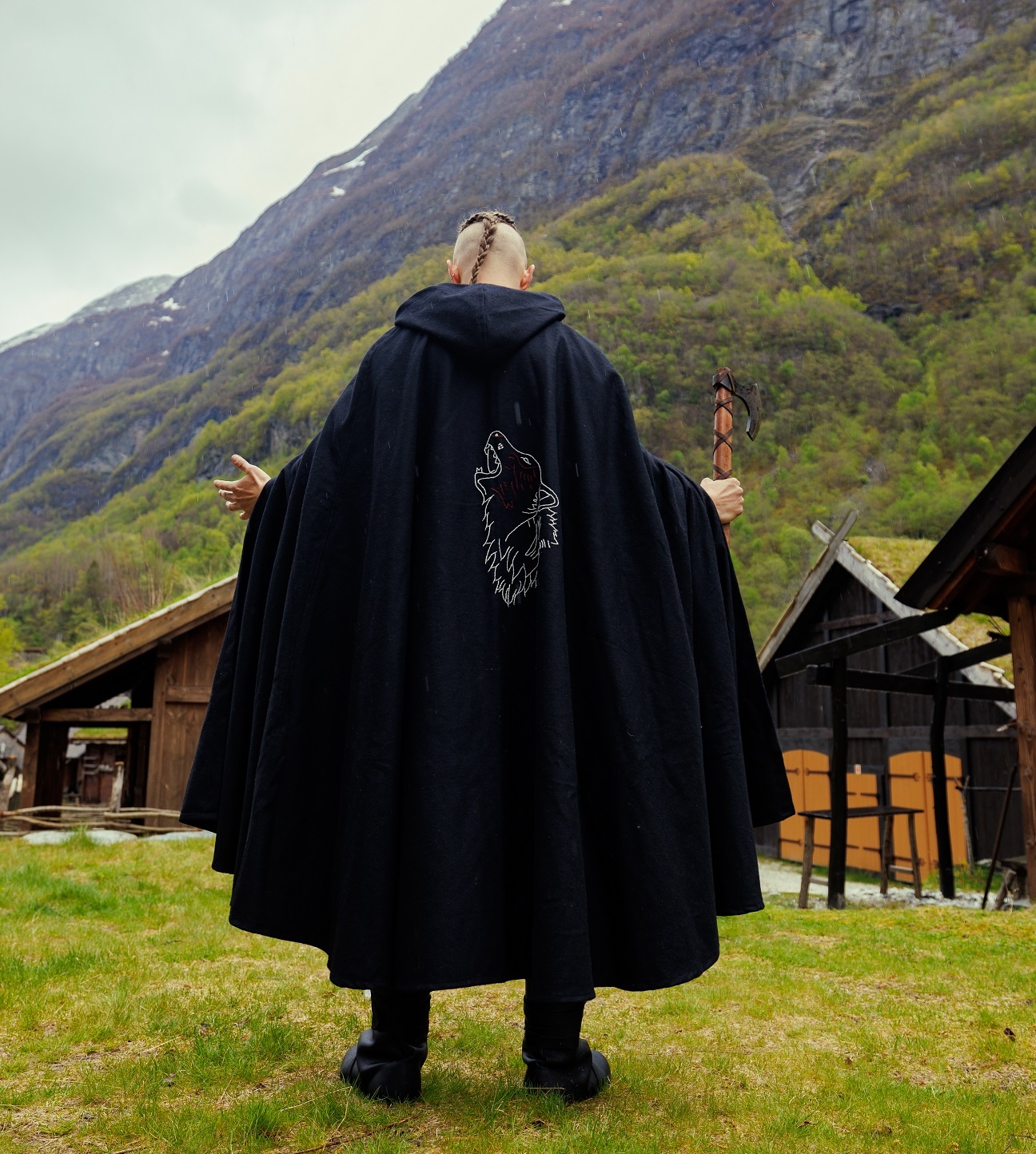 Viking Warrior Jacket Vikings Men Hooded Cloak Runes 3D Print - Ancient ...
