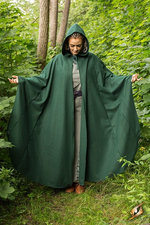 Wool travelers cloak green - CelticWebMerchant.com