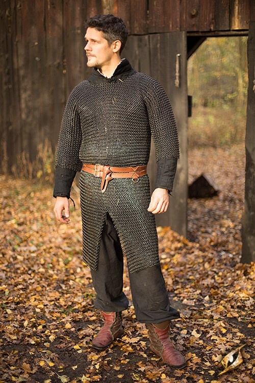 Cavalry haubergeon, blackened - CelticWebMerchant.com