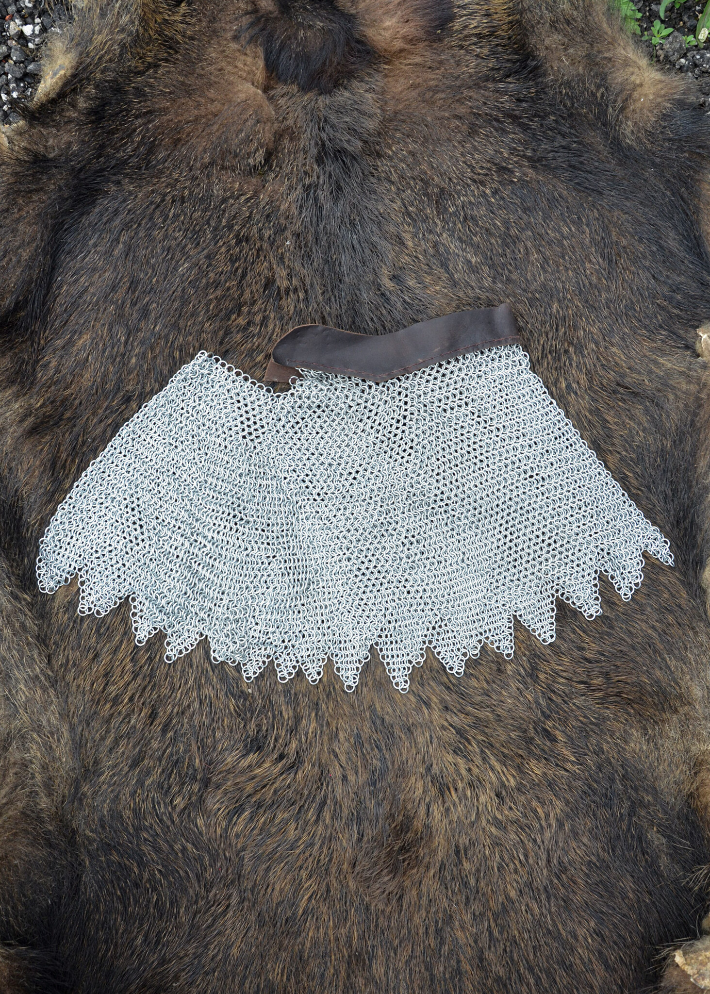 Chain mail aventail, zinc-plated, 8 mm - CelticWebMerchant.com