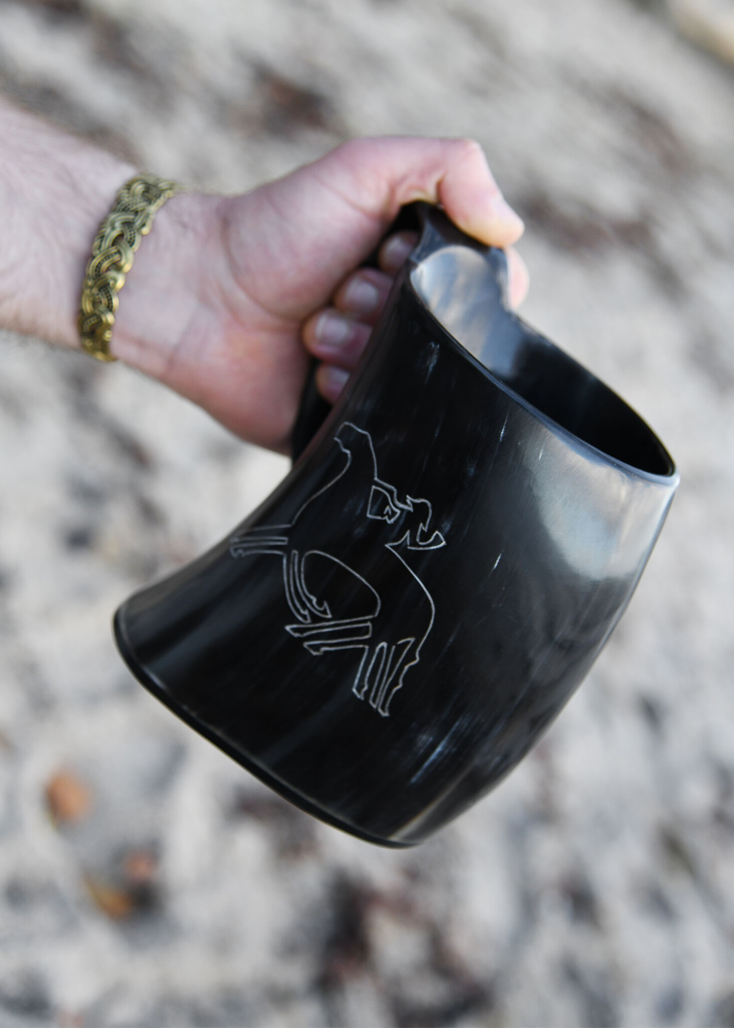 Horn cup, Odin with Sleipnir - CelticWebMerchant.com