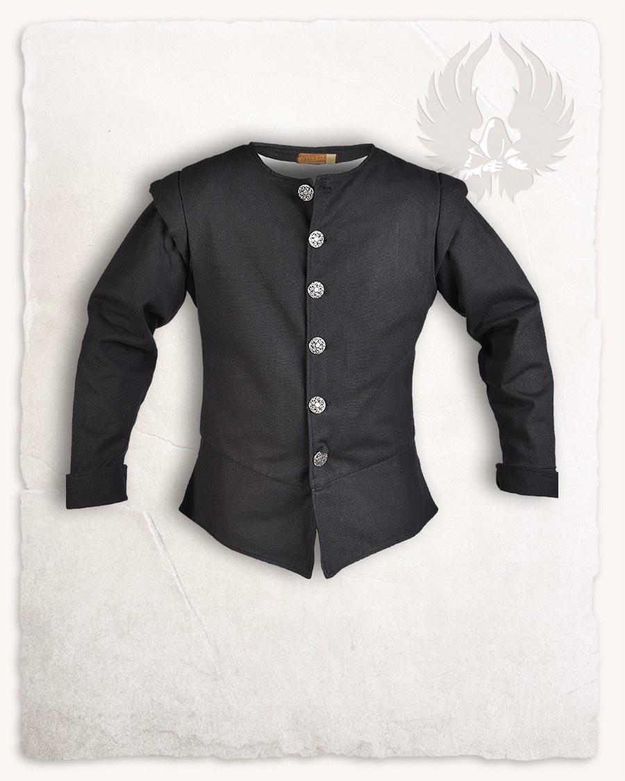 Late medieval / Renaissance doublet, black - CelticWebMerchant.com