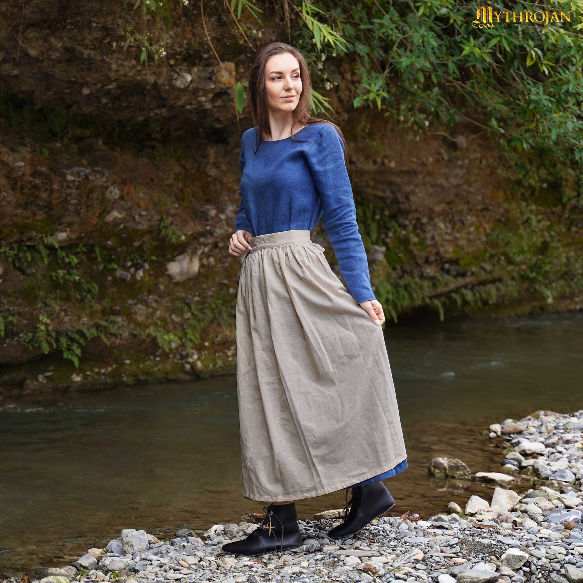 Mytholon Linen medieval apron - CelticWebMerchant.com