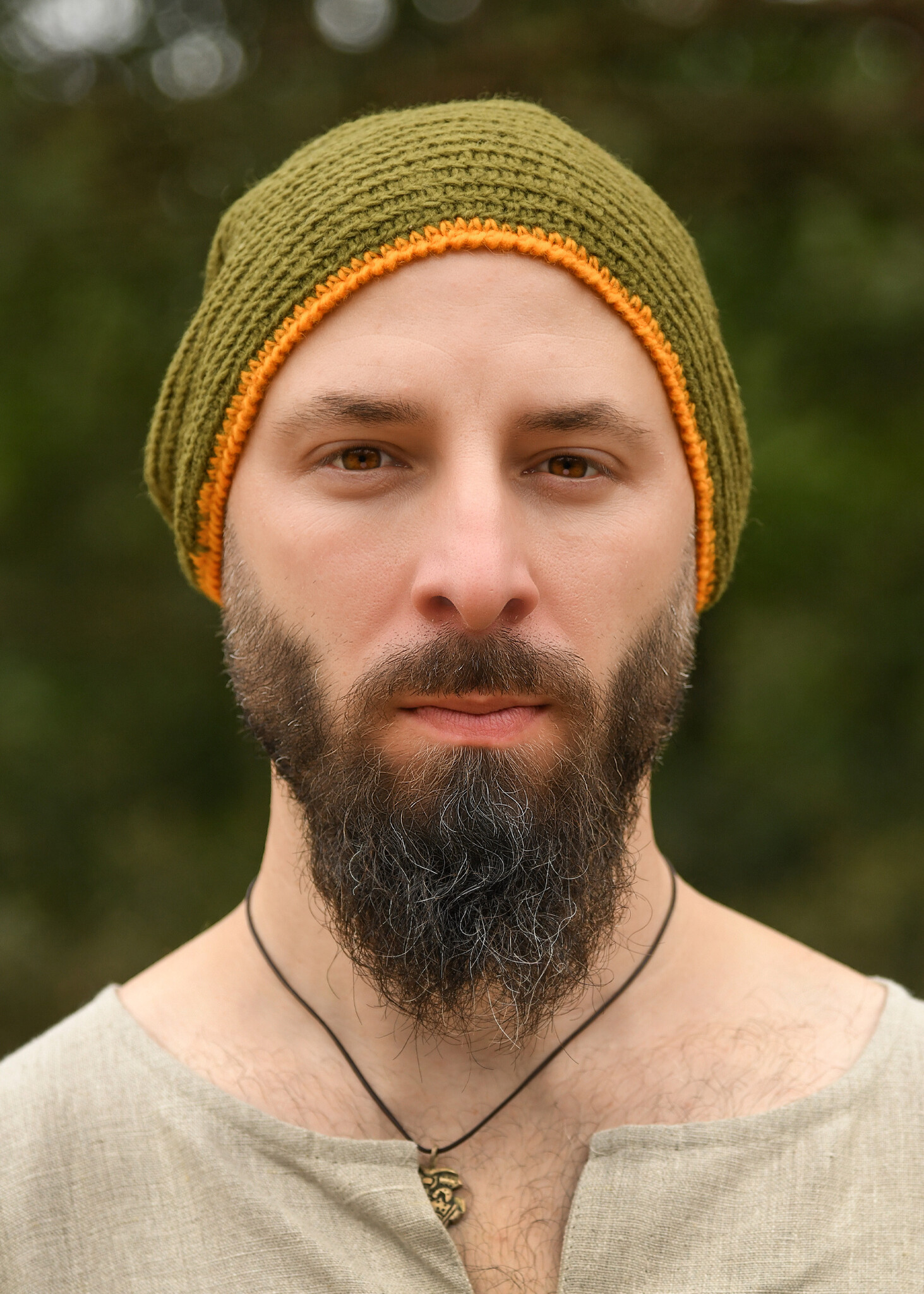 Gehaakte muts, 100% wol, groen - geel - CelticWebMerchant.com