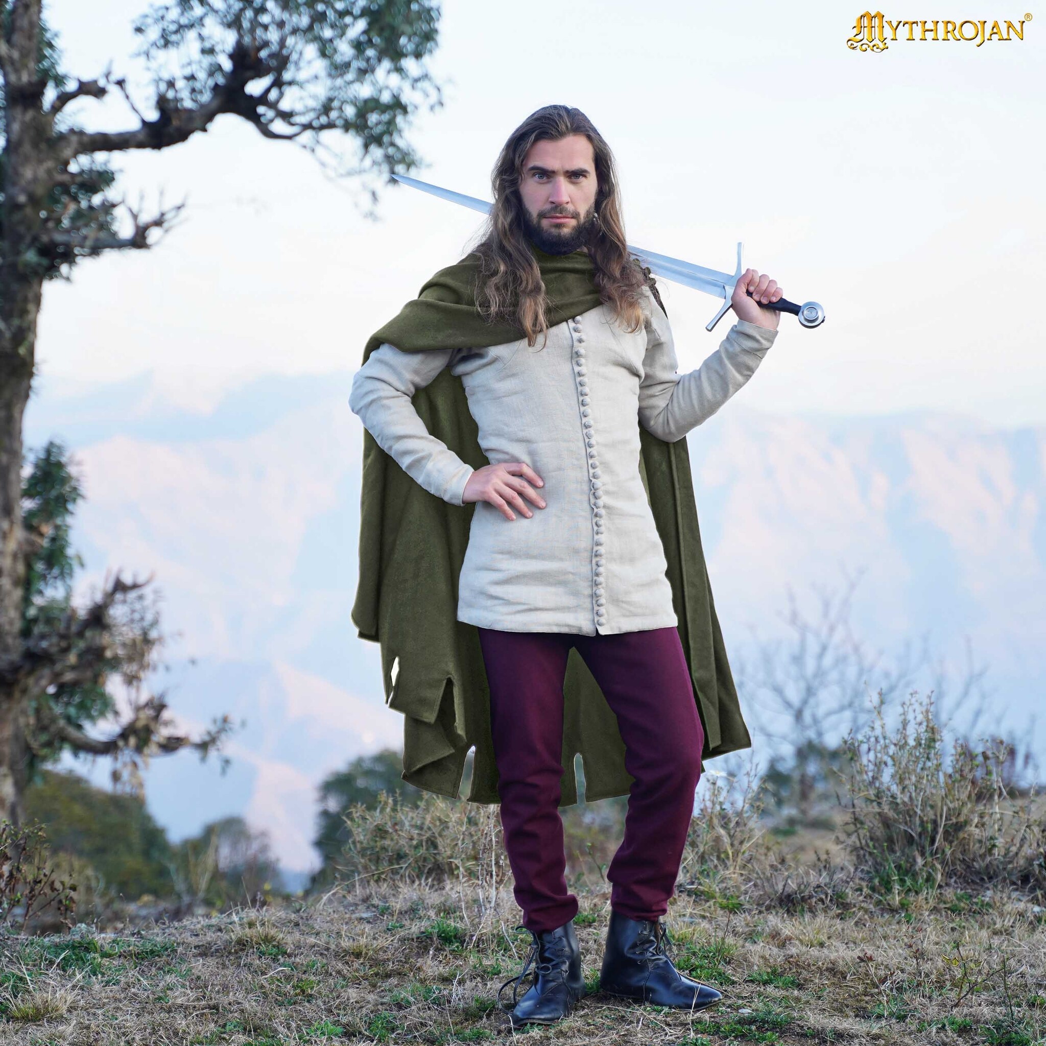 Mythrojan 14th century cloak Bocksten Man, wool, green ...