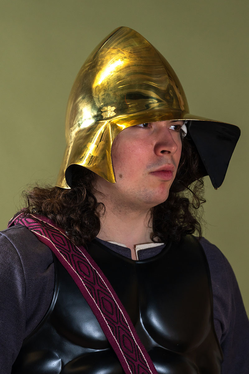 Greek Boeotian helmet, brass - CelticWebMerchant.com