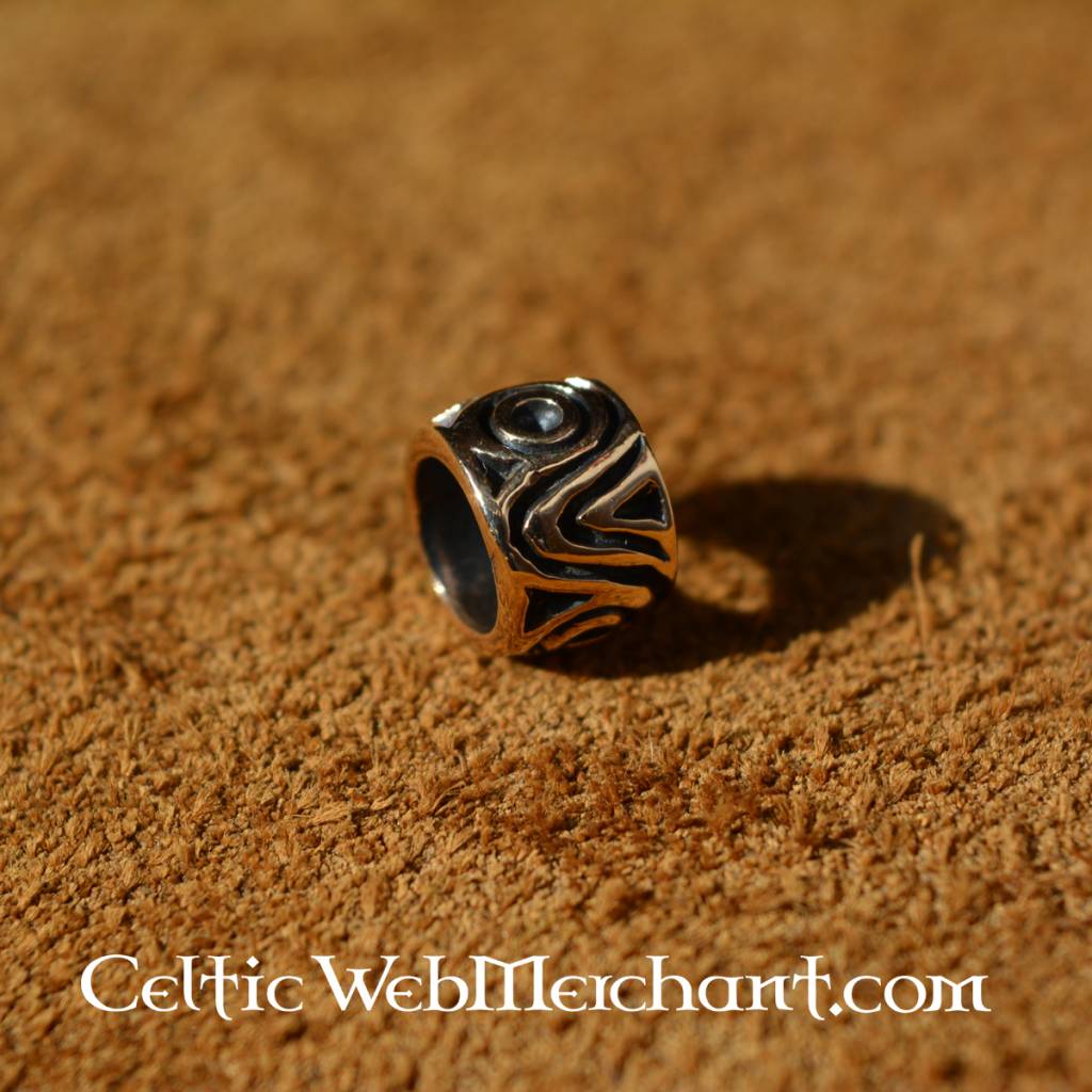Medieval hair & beard bead bronze - CelticWebMerchant.com