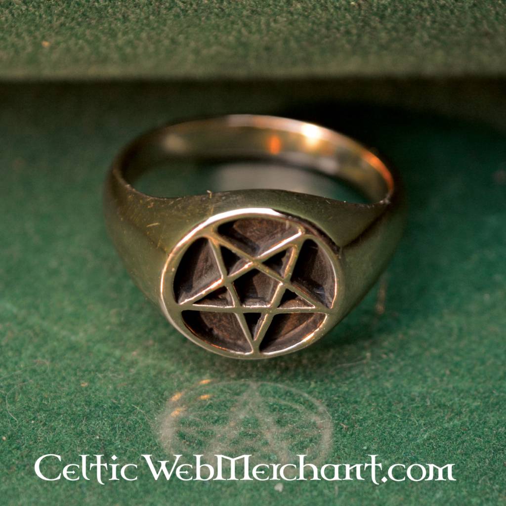 Bronze pentagram ring - CelticWebMerchant.com