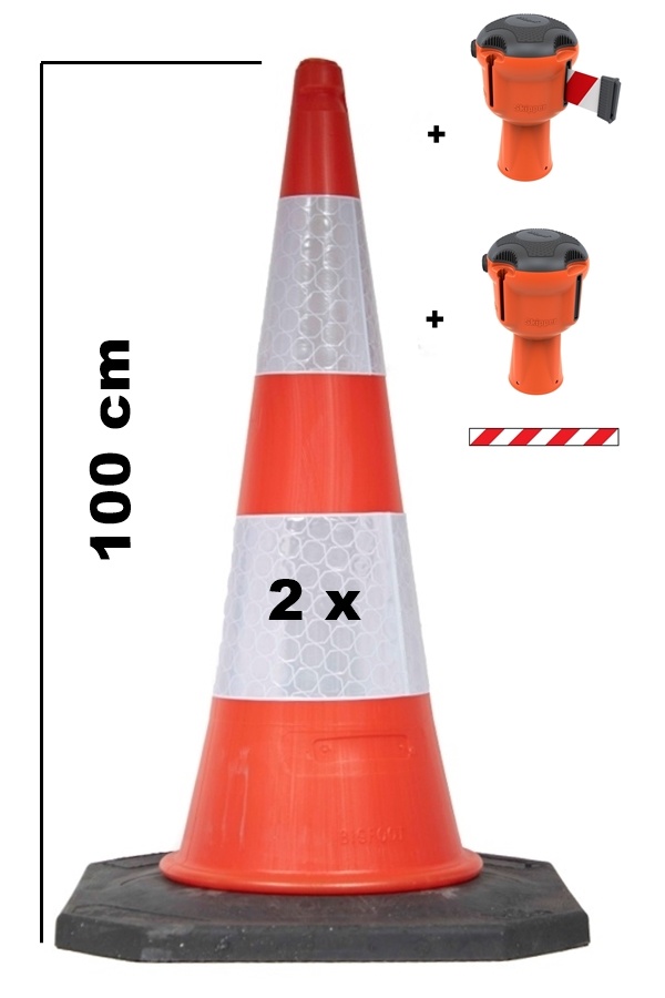Skipper big set retractable barrier cones - 9 metres - crowd control ...