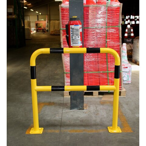 Steel protection barrier with crossbar + base plate 2000 x 1000 mm ...