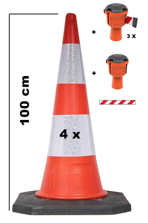 Skipper big set retractable barrier cones - 27 metres - crowd control ...