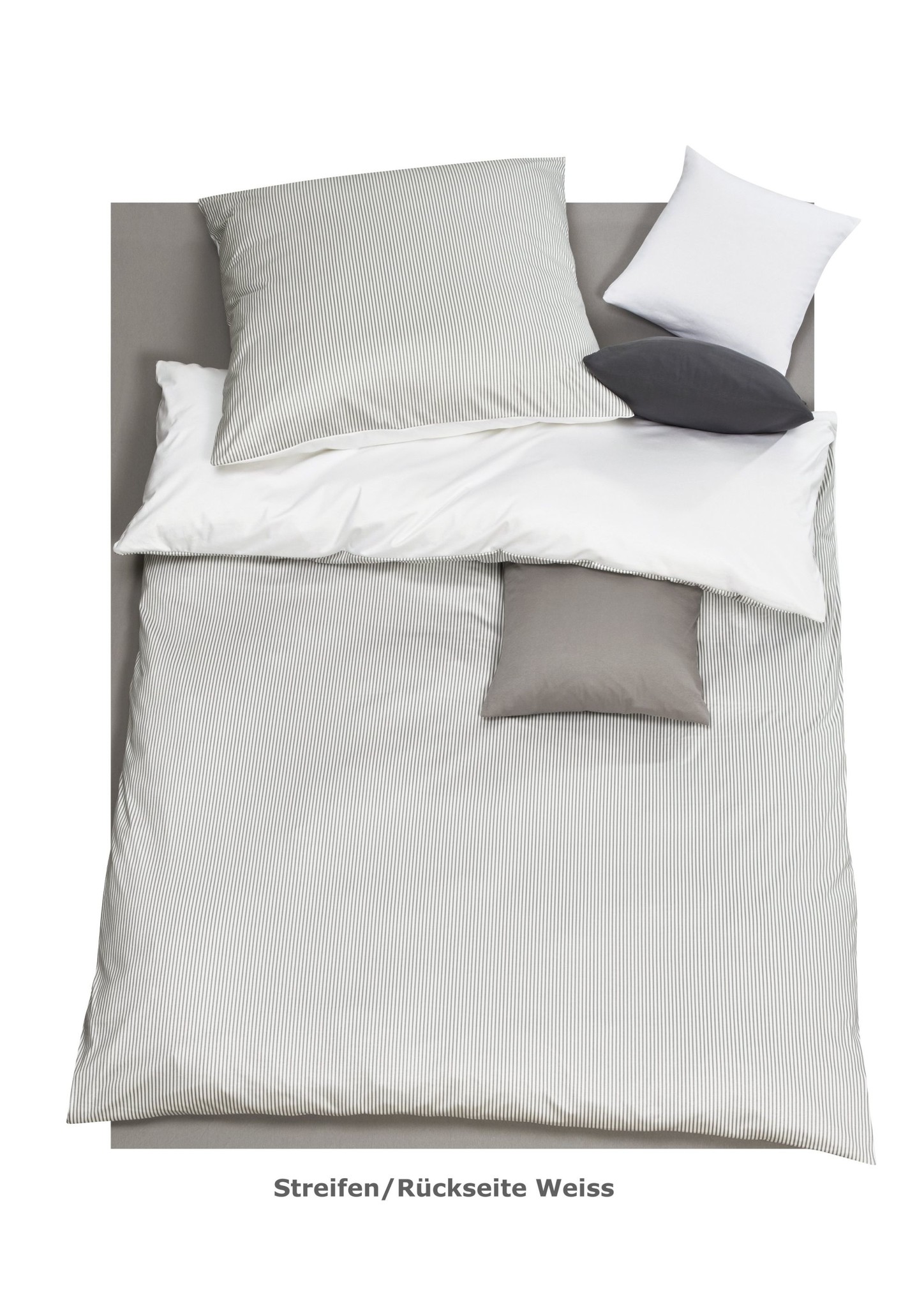 Doris Meyer | Interlock-Jersey | STREIFEN | greige-weiss - Teppich Hemsing