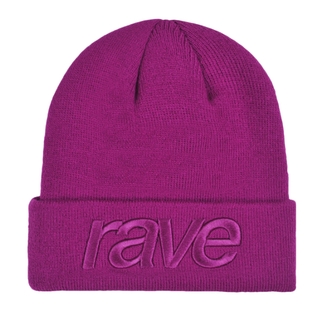 RAVE RAVE CORE LOGO BEANIE PLUM - Wild Style Skateshop