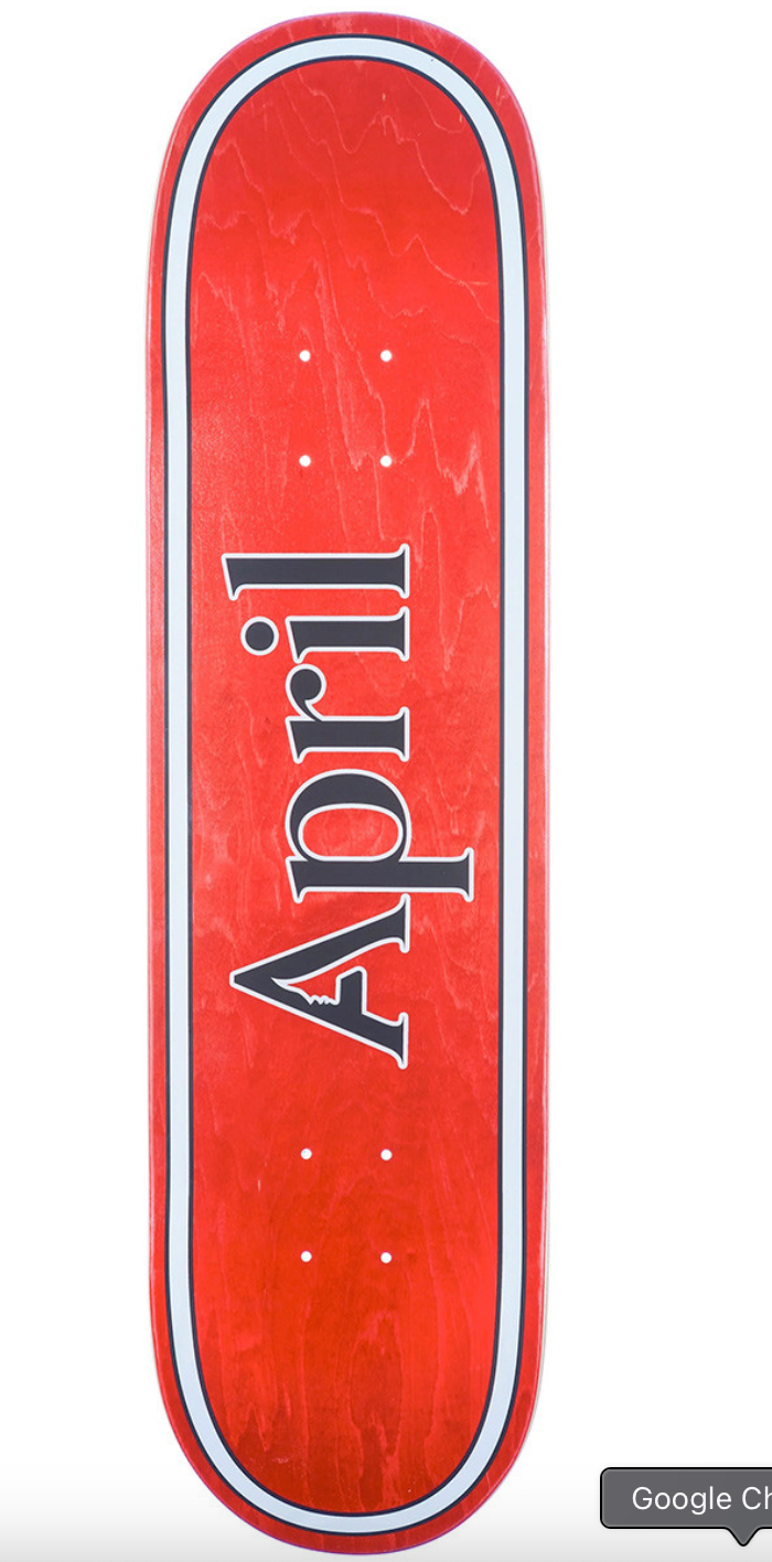 APRIL April OG Logo Skateboard Deck Red 8.375 - Wild Style Skateshop