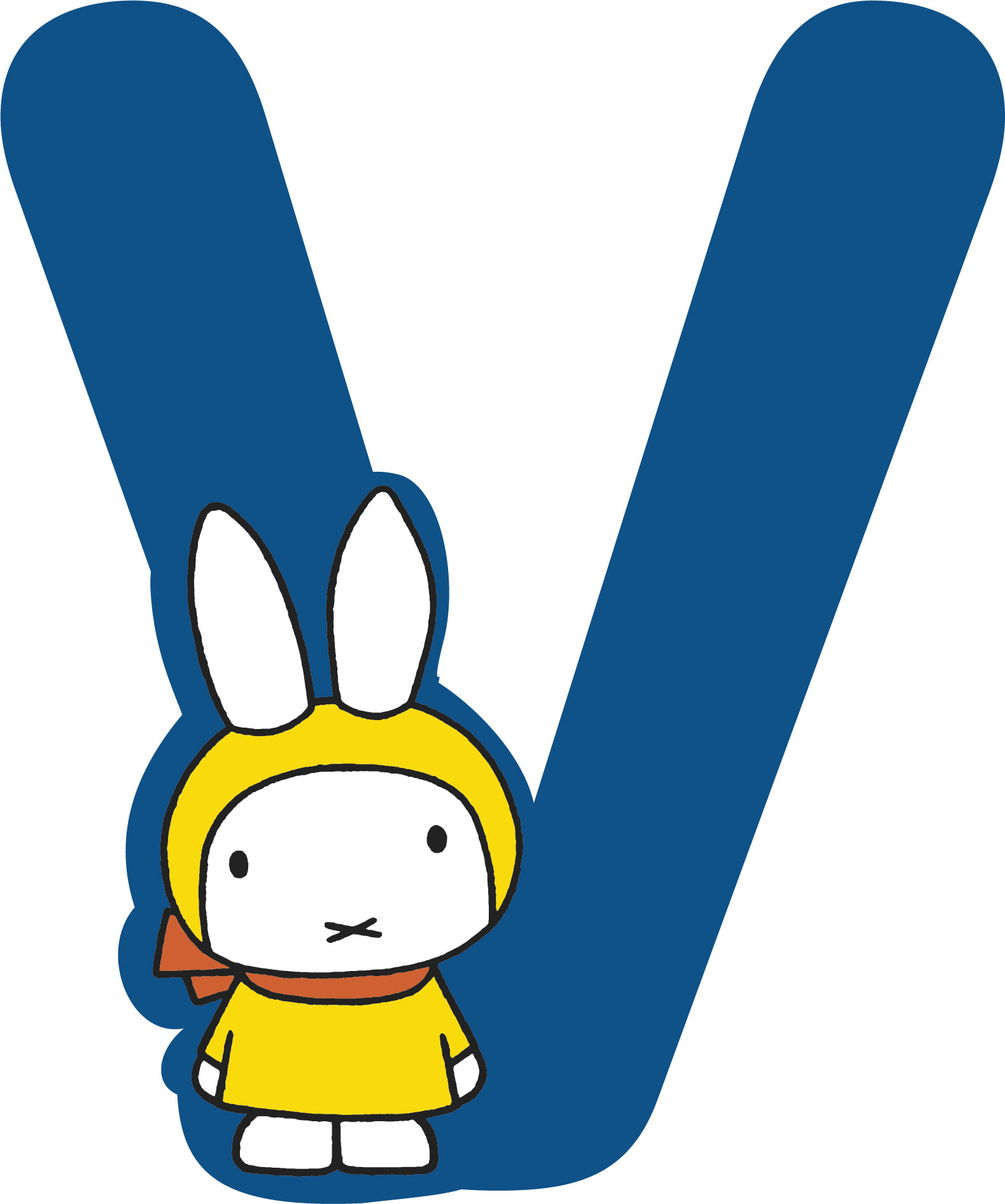 Miffy Wooden Letter V - the miffy shop