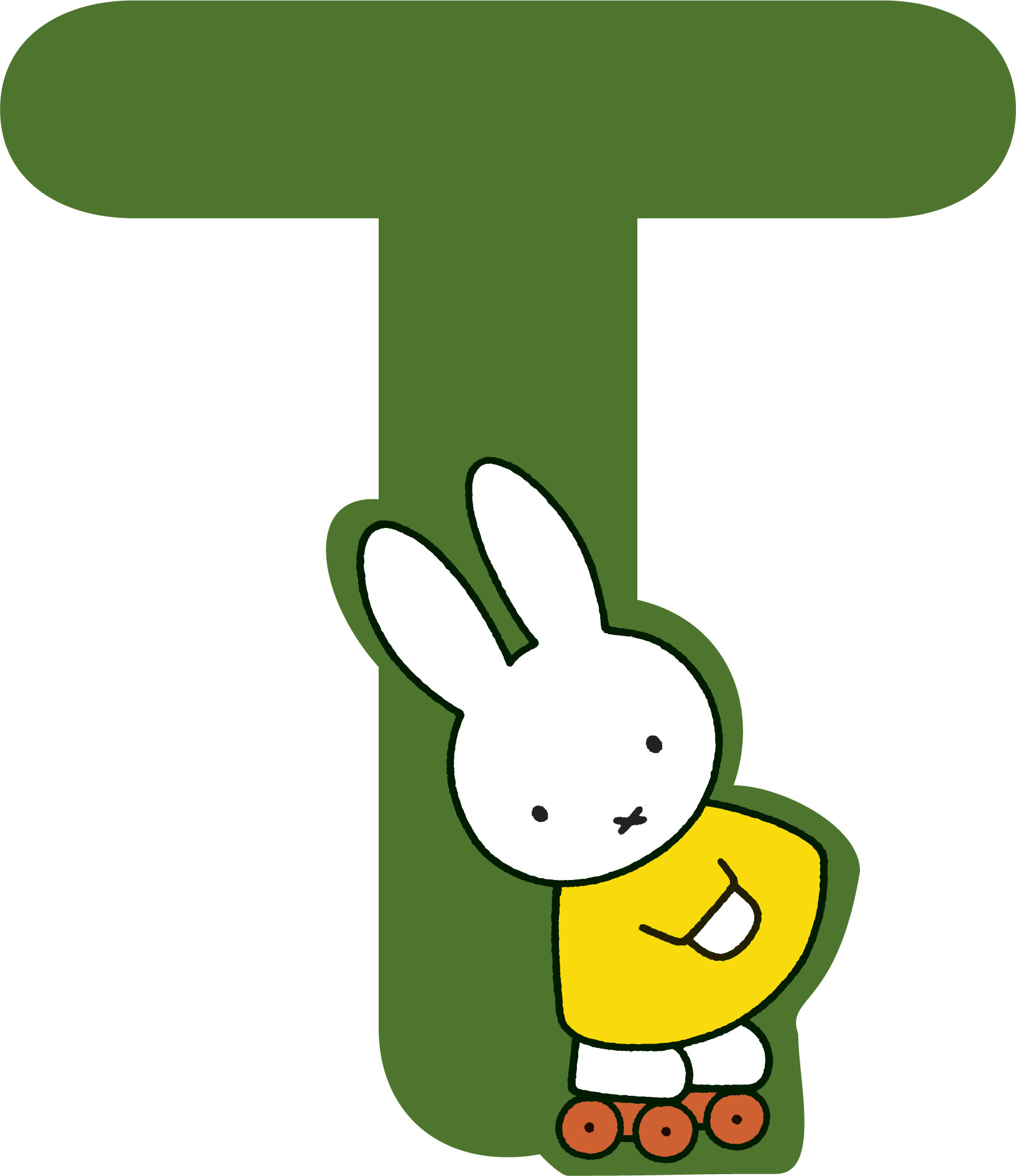 Miffy Wooden Letter T - the miffy shop