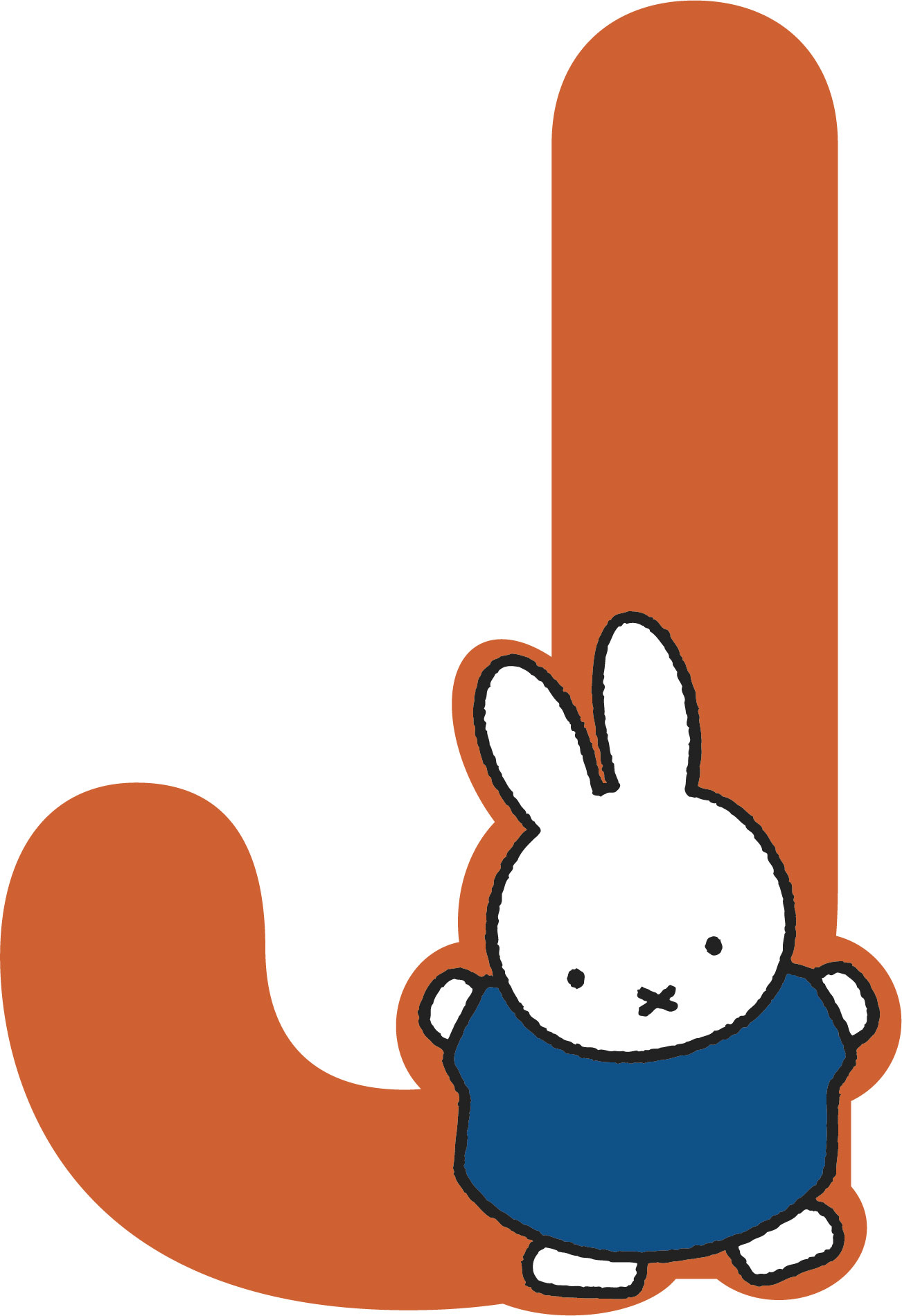 Miffy Wooden Letter J - the miffy shop
