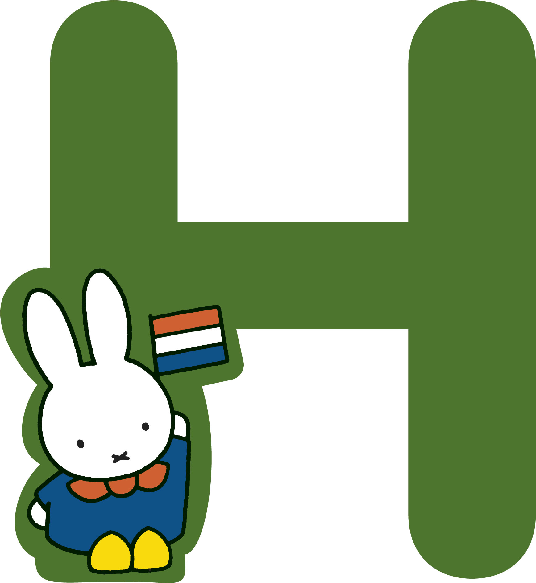 Miffy Wooden Letter H - the miffy shop