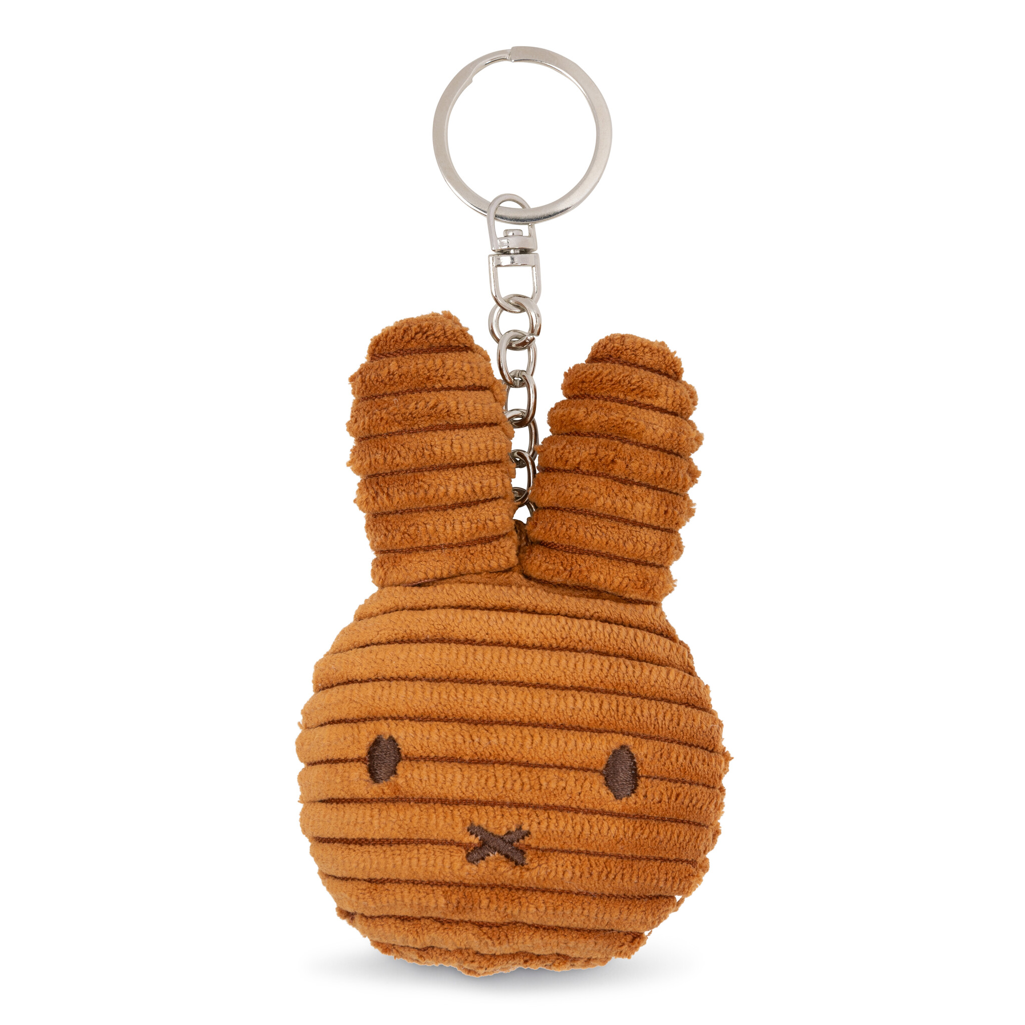 Miffy Flat Keychain ECO Corduroy Cinnamon - 10 cm - 4" - the miffy shop