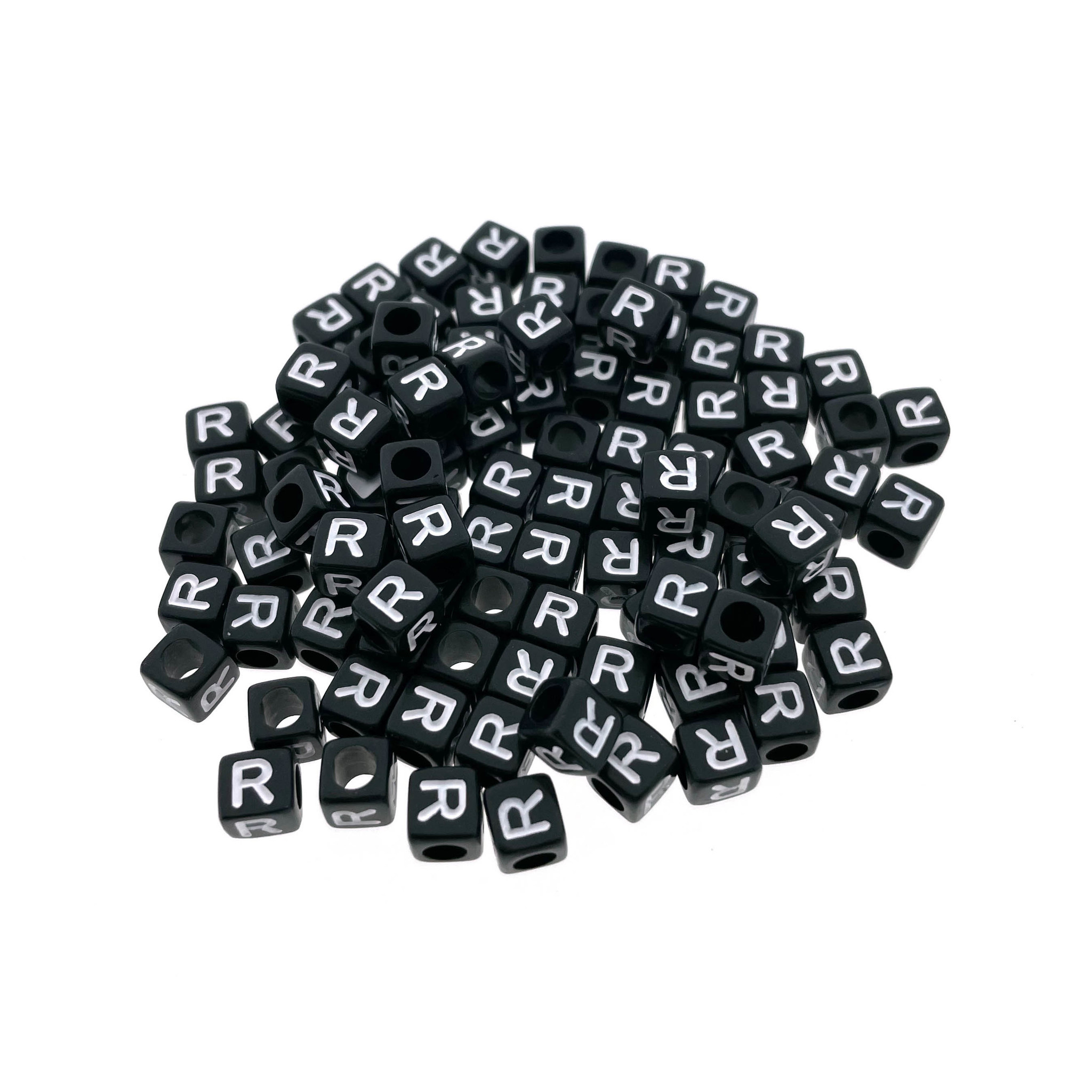 Buy Paracord alphabet letter beads Black R at 123Paracord - 123Paracord